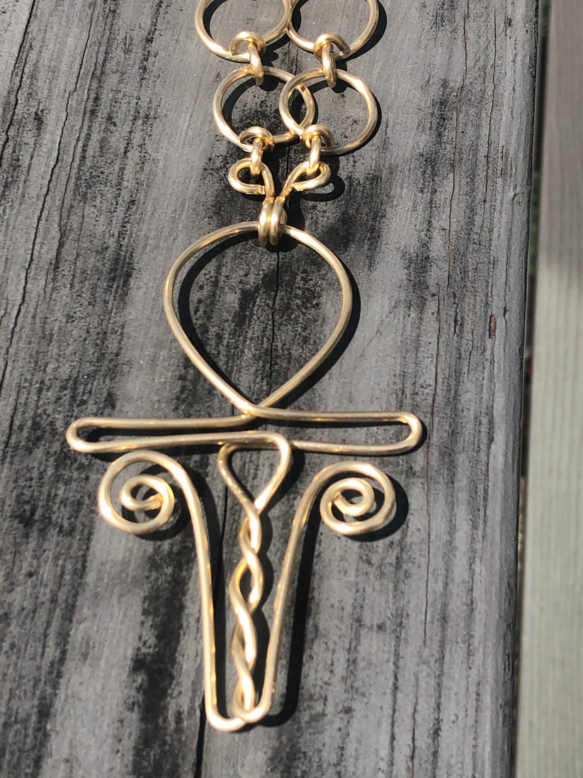 BRONZE CIRCLE LINK ANKH NECKLACE – Zodiankh
